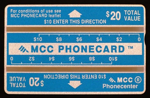 $20. MCC Phonecard L&G Optical Stripes 4mm & Notch #806E Mint Phone ...