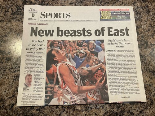 2006 Tennessee Volunteers Basketball Newspaper. Defeat Florida Gators ...
