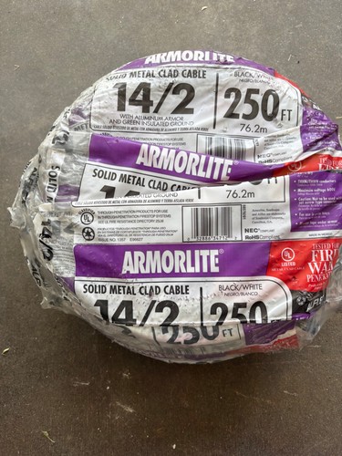 MC14/2 - 14/2 x 250 ft. Solid CU MC (Metal Clad) Armorlite Cable | eBay