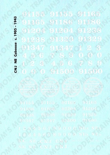 1-20 HO Scale decals CNJ Caboose Ball Herald 1905-43 JCL CRR of NJ | eBay
