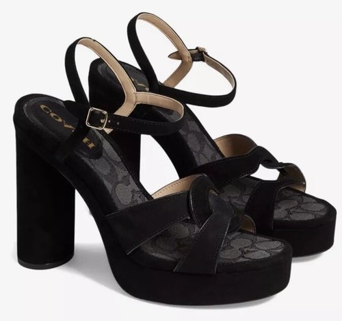 Coach Talina Suede Platform Sandal Size 9B Black $185 BNIB | eBay
