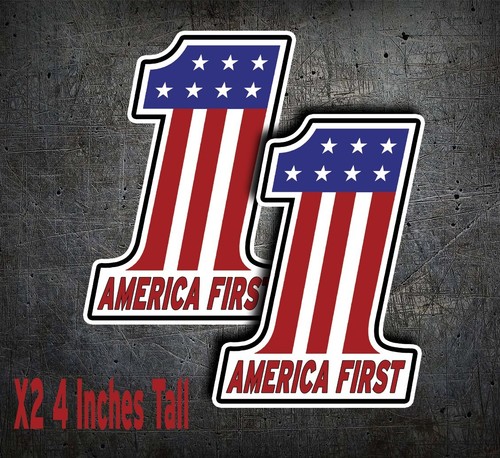 MAGA Trump Sticker AMERICA FIRST Vinyl Sticker 4 INCHES Tall X 2 POTUS ...