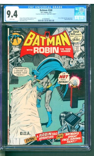 BATMAN #240 CGC 9.4 NM BRIGHT WHITE PAGES! NEAL ADAMS COVER! SUPERB ...