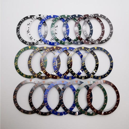 38mm ceramic watch bezel insert black blue green gray brown fit 40mm ...