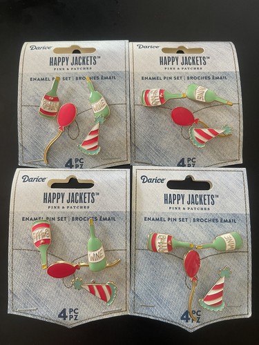 Happy Jackets Celebrate Wine Champagne Party Hat Lot Of 16 Pins (4 ...