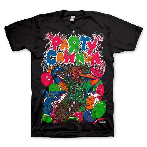 Party Cannon Partied In Half M, L, XL, 2XL Black T-Shirt | eBay