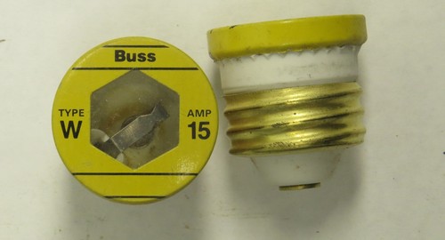BUSS FUSESTAT FUSES LOT #2 -15 AMP TYPE W VINTAGE FUSES - FAST ACTING ...