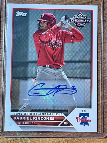 2023 Topps Pro Debut GABRIEL RINCONES Prospect Auto #PD-134 Phillies | eBay