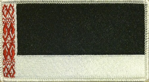 BELARUS Flag Iron-On Tactical Patch Black, Red & White Version White ...