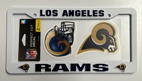 Los Angeles Rams License Plate Frame Fan Pack - Includes Two Decals | eBay