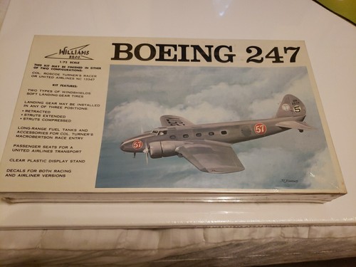 Williams Bros 1 72 Boeing 247 Model Airplane Kit #72-247 New Sealed Box ...