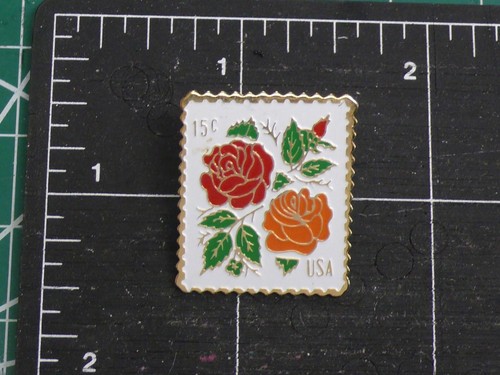 Great USPS Roses Flowers 15 Cent Stamp Pin | eBay
