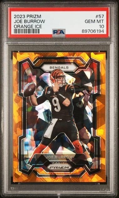 Joe Burrow 2023 Prizm #57 Orange Ice Price Guide - Sports Card Investor