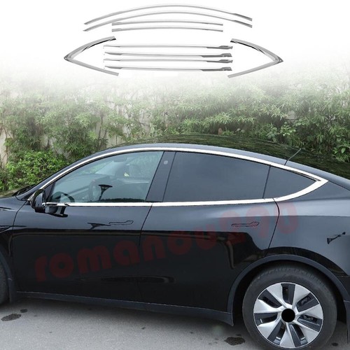 2020-2022 Tesla Model Y Stainless Chrome Car Window Molding Cover Trim ...