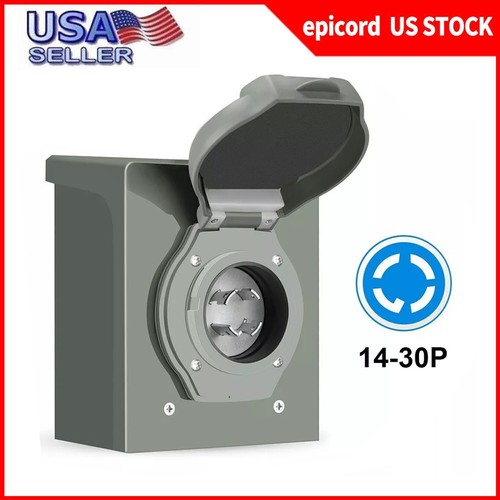 30A Generator Power Inlet Box NEMA 3R Generator Outlet Box L14-30P, 3 ...