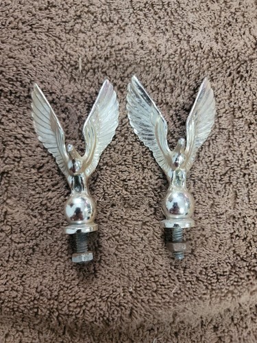 Lot of 2 Vintage Trophy Part Metal Eagle Hawk Silver Screw On Piece | eBay