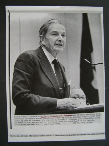 AP Wire Press Photo 1981 David Rockefeller Chairman of Chase Manhattan ...