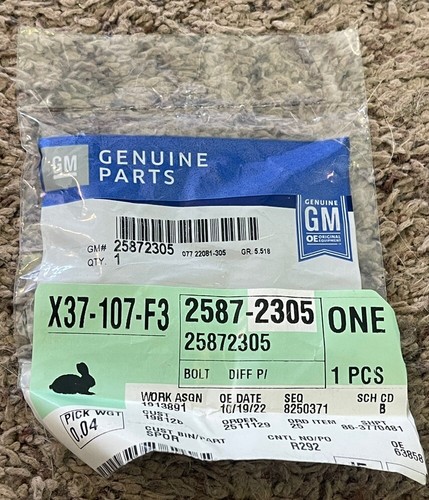 NOS 25872305 GM Genuine OEM Front Differential-Bolt | eBay