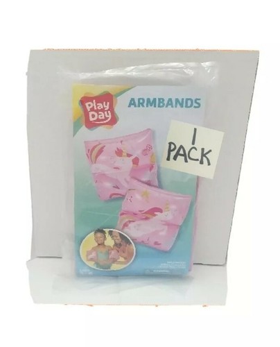 Play Day Armbands Arm Floaties Inflatable 1 pack Pink Unicorn Pool ...