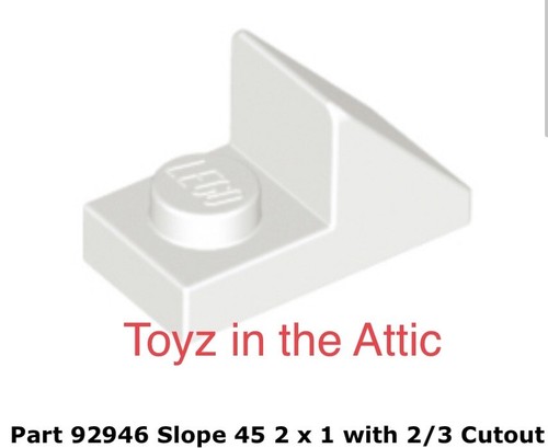 Lego 1x 92946 White Slope 45 2 x 1 with 2/3 Cutout 10497 | eBay