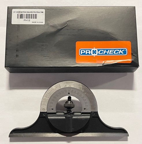 ProCheck 12" Combination Square Protractor Head Precision Cast & Ground ...