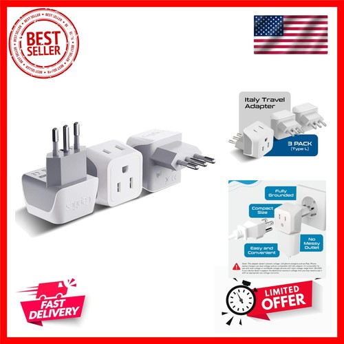 Italy travel plug adapter, Chile plug adapter with Dual Input, Compact ...