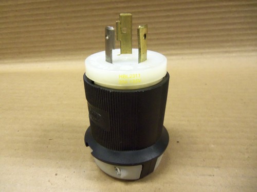 HUBBELL HBL2311 INSULGRIP TWIST-LOCK PLUG 20A 125V 2-POLE 3-WIRE ...