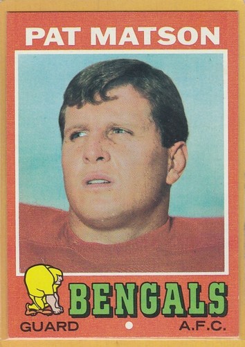 1971 TOPPS FOOTBALL PAT MATSON ROOKIE #72 BENGALS NM *98077 | eBay