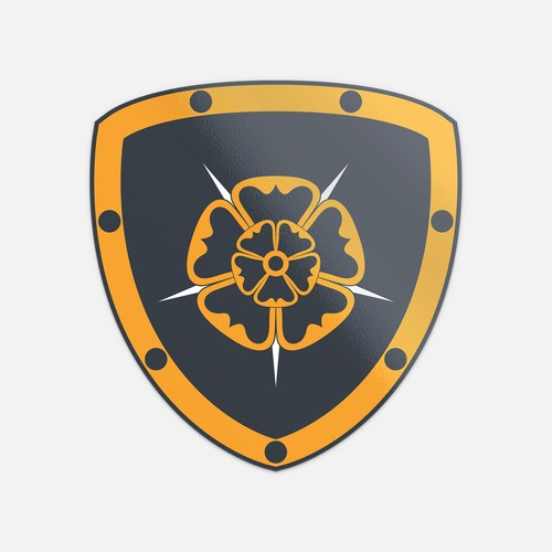 Heraldic Design Flower Shield Vinyl Sticker Decal | eBay