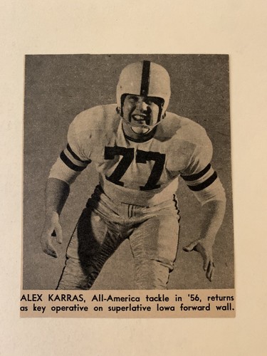 Alex Karras Iowa Hawkeyes 1957 S&S Football Pictorial CO Panel | eBay