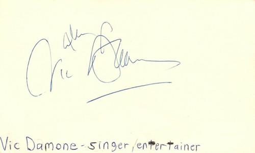 Vic Damone Singer Entertainer Music Signed Autographed Index Card | eBay