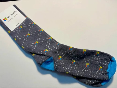 Microsoft Men's Socks NEW Gray Made in USA Sock Club Promotional Item ...