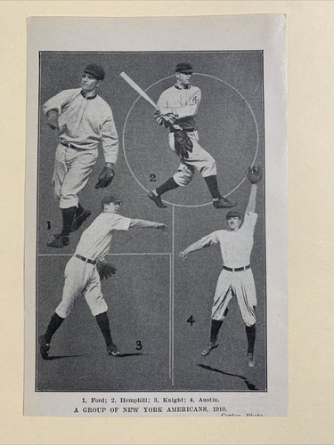 New York Highlanders Russ Ford John Knight J. Austin 1910 Baseball 5X7 ...