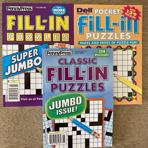Lot of 3 Dell Penny Press Fill-In Puzzle Books Pocket Classic P45 | eBay