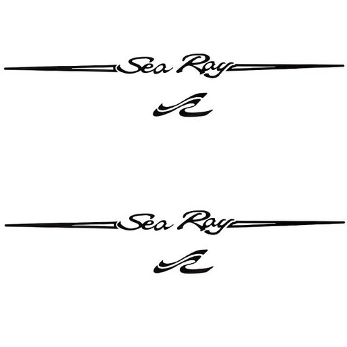 Sea Ray Boat Decals 1510668 | 6 1/8 x 36 Inches Black Vinyl (Set Of 4 ...