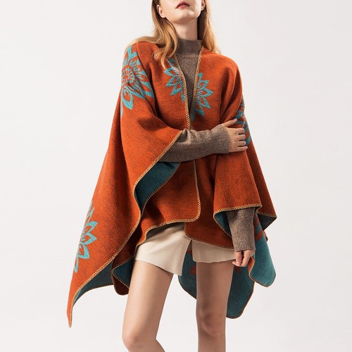 Lady Open Front Cardigan Shawl Cloak Cape Poncho Kimono Blanket Wrap ...