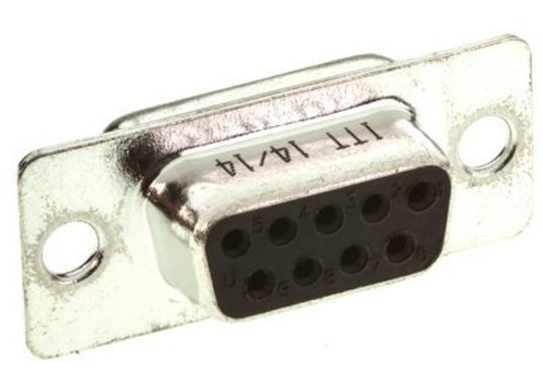 1 x ITT Cannon ZD* Series Panel Mount Solder D-sub Connector Socket, 9 ...