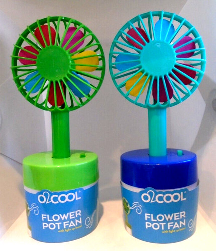 O2COOL Flower Pot Fan with light up base F35002 Assorted colors Lot of ...
