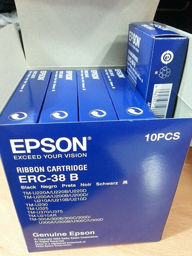 10 Genuine Epson ERC-38B Black Printer Ribbon Cartridges | eBay