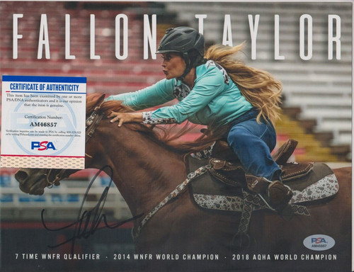 FALLON TAYLOR Rodeo Signed AUTO Photo 8.5x11 PSA/DNA COA PRCA NFR ...