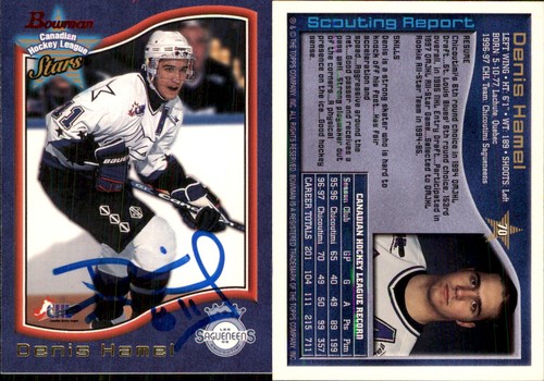 Denis Hamel Signed 1997 Bowman CHL #70 Card Auto AU Sagueneens FREE ...