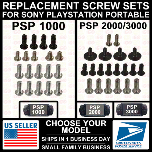 For Sony PlayStation Portable PSP 1000/2000/3000 Full Complete Screw ...