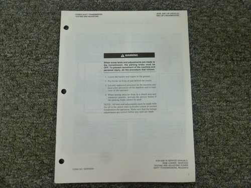 Caterpillar Cat 935B Loader Powershift Transmission Shop Service Repair ...