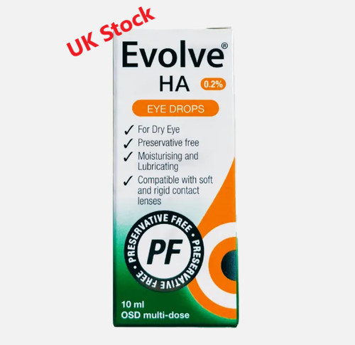 2 X Evolve HA Intensive Eye Drops for Dry Eyes Sodium Hyaluronate 10ml ...