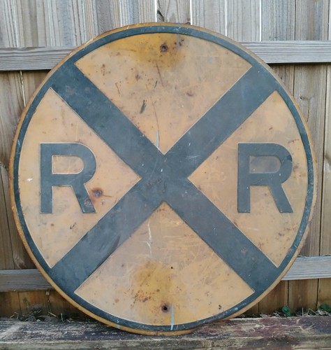 Original 30" Round Embossed RXR Railroad Crossing Train Sign | eBay