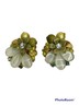 Vintage Blue Flower Clip On Earrings Iridescent Pakula Costume jewelry ...