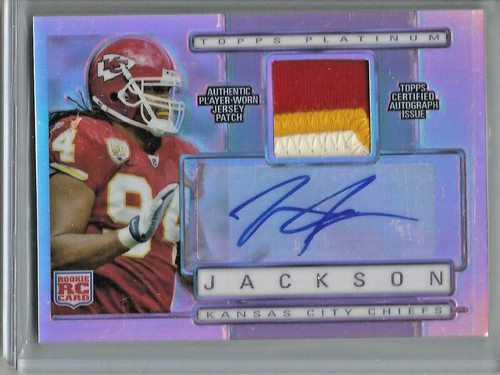 Tyson Jackson 2009 Topps Platinum Autograph Jersey Patch Rookie #095/ ...