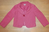 Mac & Jac 3/4 Sleeve Double Breasted Black Velvet Ruffles Blazer Jacket ...