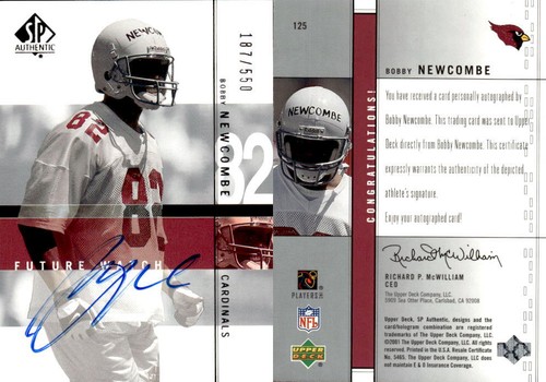 2001 SP Authentic #125 Bobby Newcombe RC Auto /550 - NM-MT | eBay