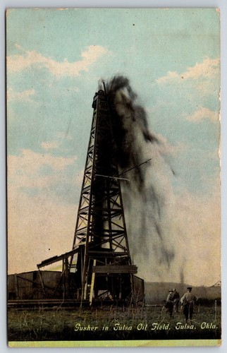 Tulsa Oklahoma~Rig Gusher in Tulsa Oil Field~c1910 Postcard | eBay